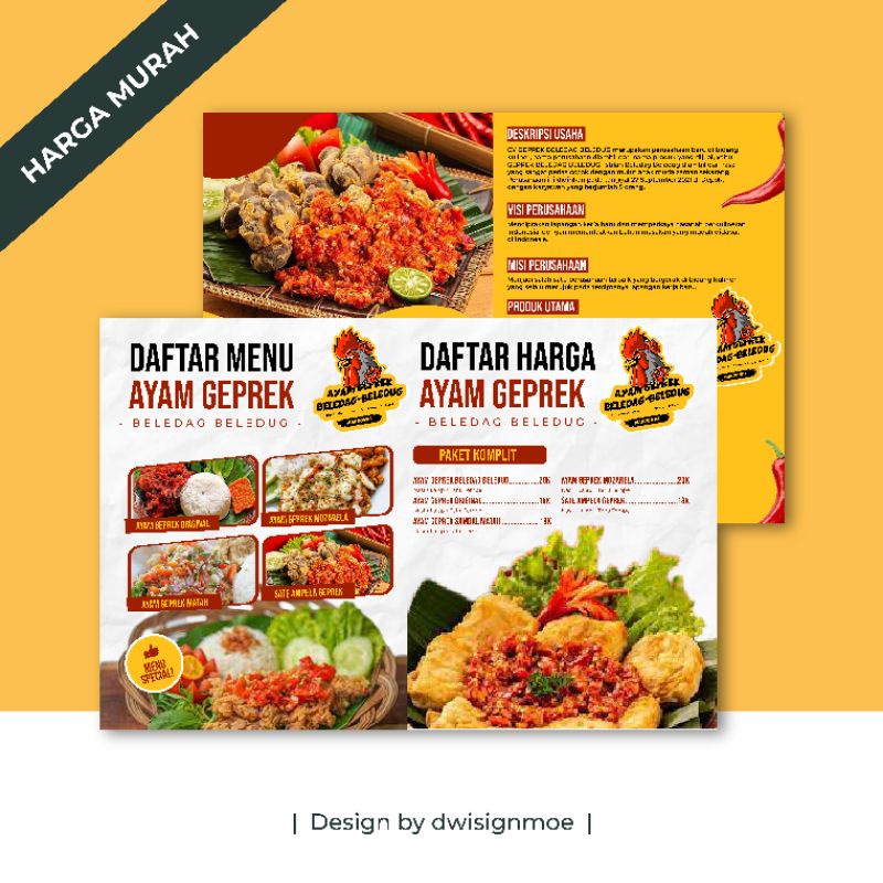 Jual DESAIN DAFTAR MENU MAKANAN / MENU RESTO / LIST MAKANAN / POSTER ...