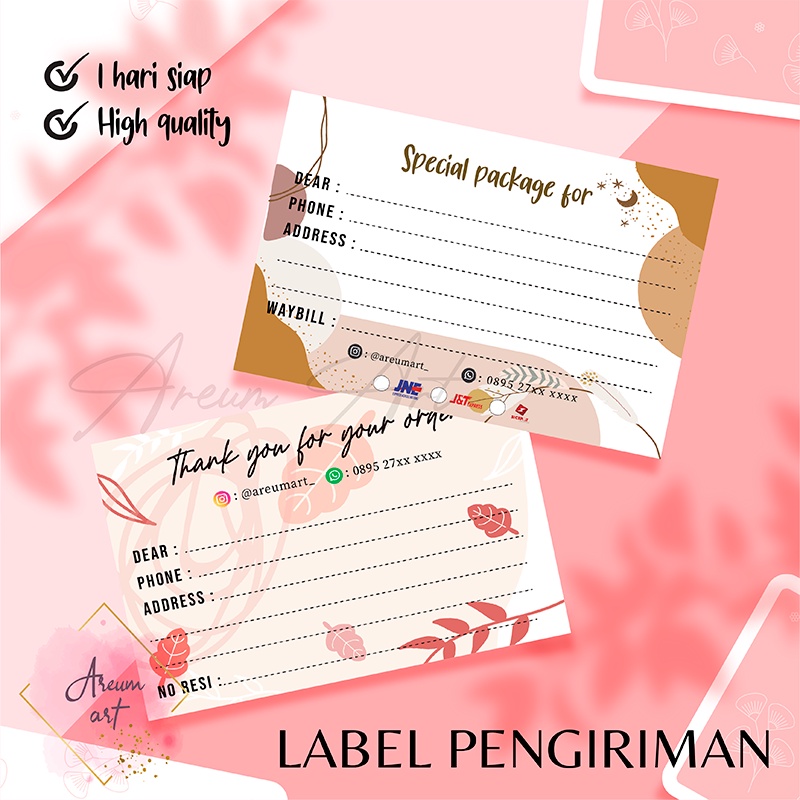 Jual Label pengiriman / Sticker Pengiriman custom / Label Shipping ...