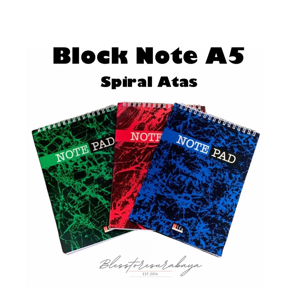 Jual [BS 567] Block Note Blok Notes A5 Spiral Atas - Buku Catatan ...
