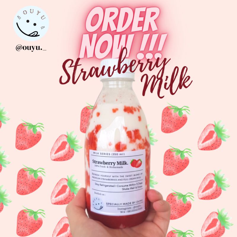 Jual Ouyu Korean Strawberry Milk || Korean Milk Series (Susu stroberi, Minuman buah segar dan ...