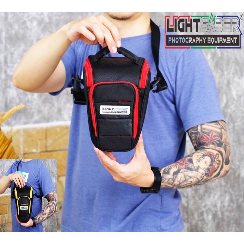 Jual Tas Kamera DSLR Mirrorless Selempang Segitiga Lightsaber. | Shopee ...