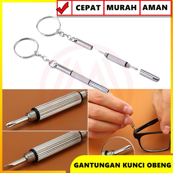 Jual Gantungan Obeng Kunci 3 in 1 Plus Minus Obeng Mini Kacamata Jam ...