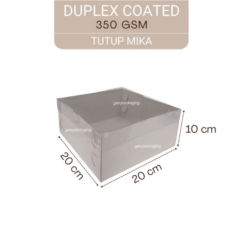 Jual [20x20x10cm] DUPLEX FULL MIKA Box Dus Kotak Kemasan Cake Hampers ...