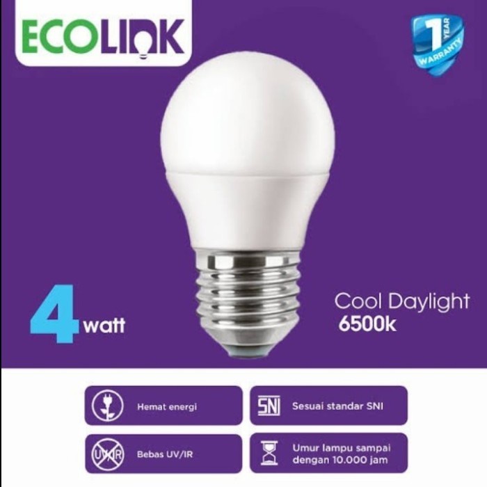 Jual Lampu LED Mini Ecolink Bohlam Bulb 4 Watt 4W W 4Watt - Putih ...