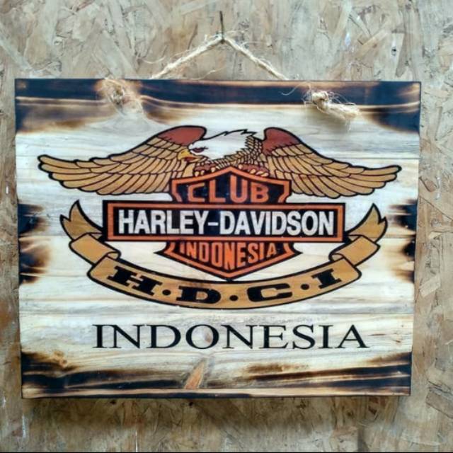 Jual LUKISAN KAYU LOGO HDCI HARLEY DAVIDSON HOG MOGE HIASAN GARAGE ...