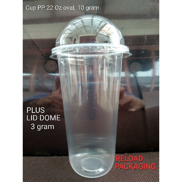 Jual Isi 50 pcs Gelas Plastik PP OvaL 22oz Plastic Cup PP OVAL 22 oz U ...