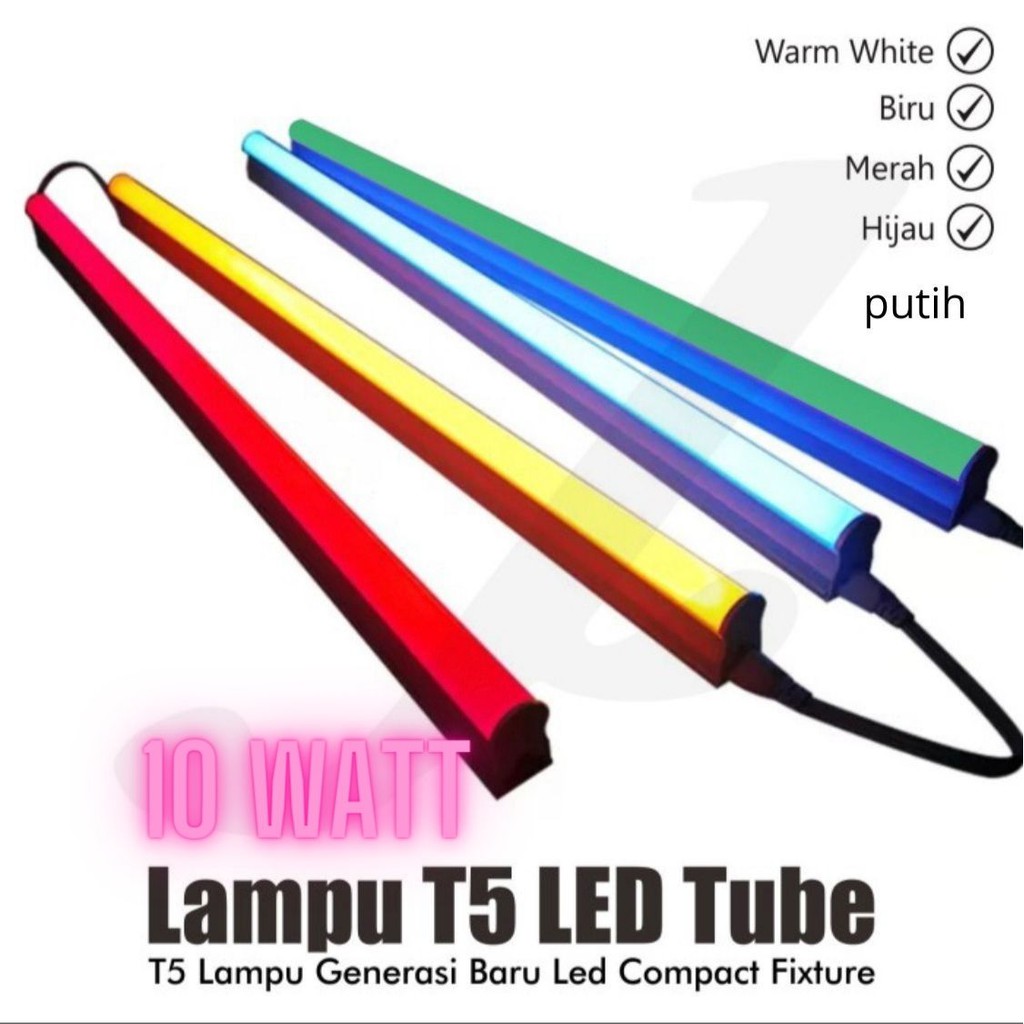 Jual Lampu TL Neon T5 LED 10W 60cm Tube Warna Warni - Putih | Shopee Indonesia