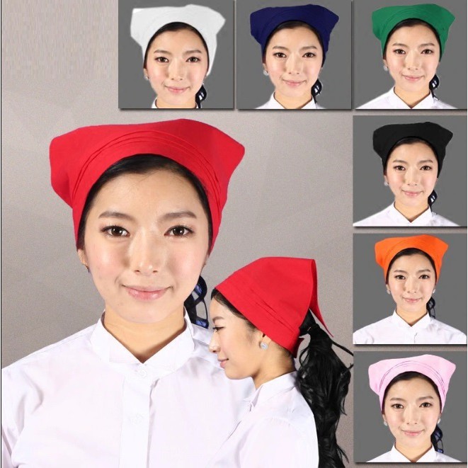 Jual Topi Koki Segitiga LIPIT VELCRO topi waitress Topi Cafe restaurant ...