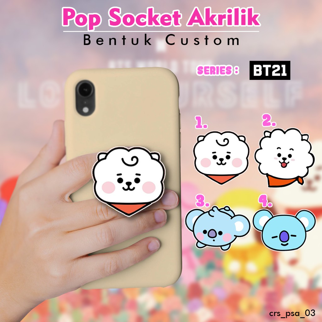 Jual POPSOCKET AKRILIK CUSTOM/ GAMBAR POP SOCKET GRIPTOK CUSTOM ...