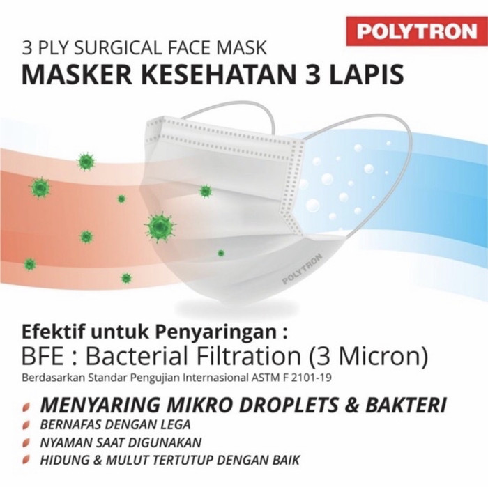 Jual Masker Medis 3 Ply Polytron - isi 50 pcs | Shopee Indonesia Jual Masker Medis 3 Ply Polytron - isi 50 pcs | Shopee Indonesia