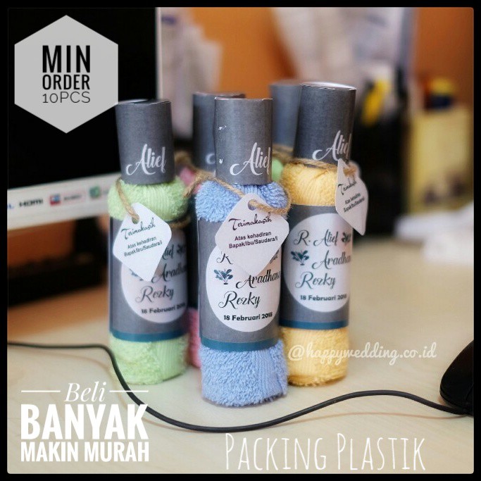 Jual Souvenir handuk pernikahan nikah unik dan bermanfaat min 10pcs ...