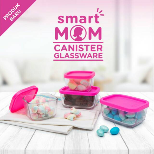 Jual Smart Mom Canister Glassware set of 4 | Shopee Indonesia