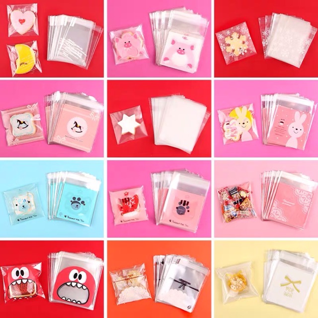 Jual 100PCS Packing cookies lucu 7x7 dan 10x10 kemasan kue lucu unik ...