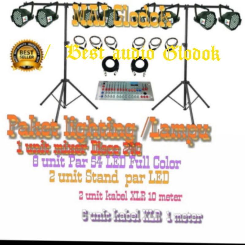 Jual Paket lighting Mixer lighting dan delapan Par 54 led full color ...