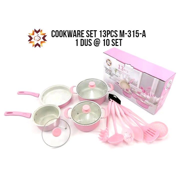 Jual PANCI SET 13PCS MARBEl/ cookware 13pc PINK | Shopee Indonesia
