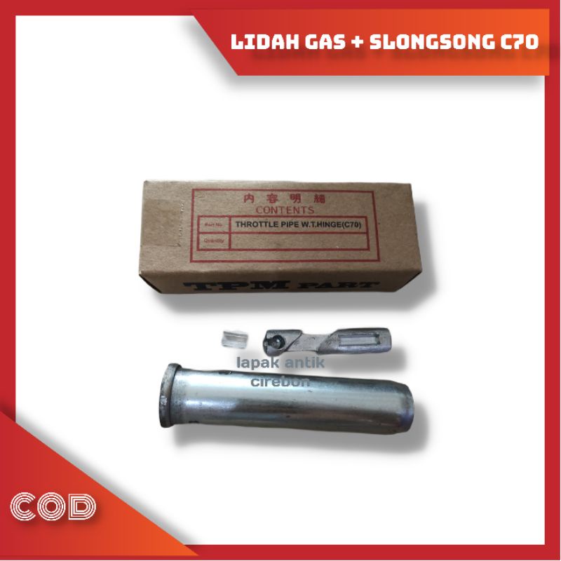 Jual slongsong pipa set lidah gas c70 c50 c90 throttle pipe wire hinge ...