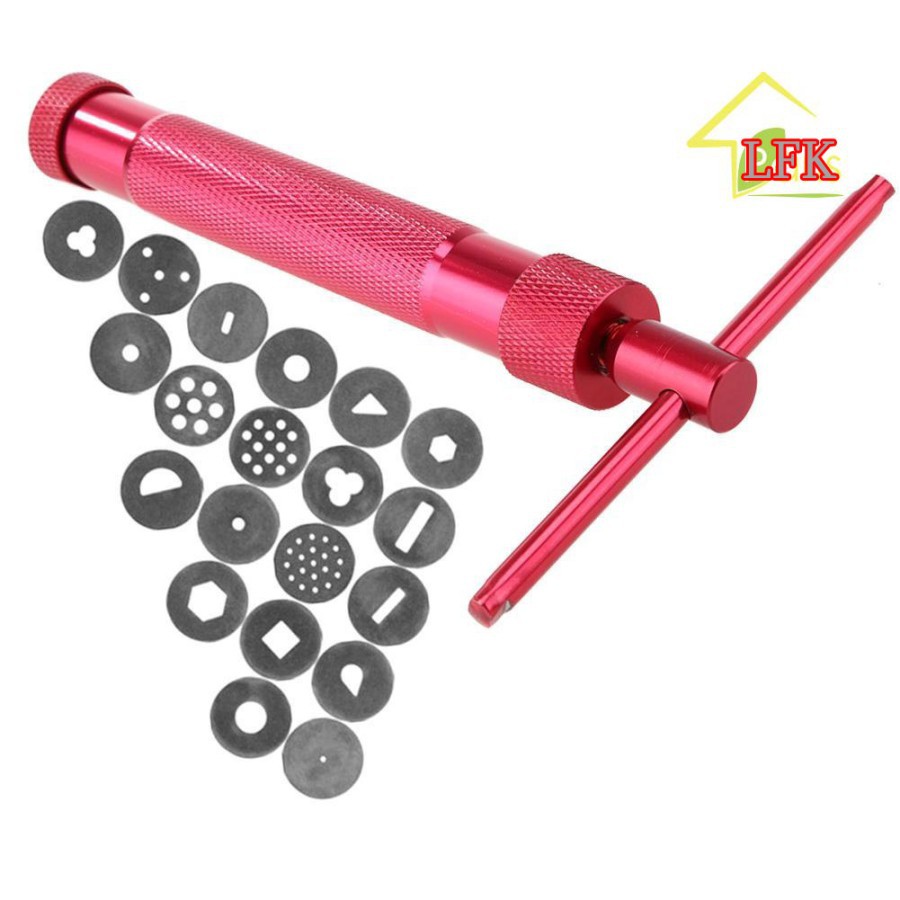 Jual PREMIUM GUN EXTRUDER CRAFT STAINLESS FONDANT GUMPASTE CLAY RAMBUT ...