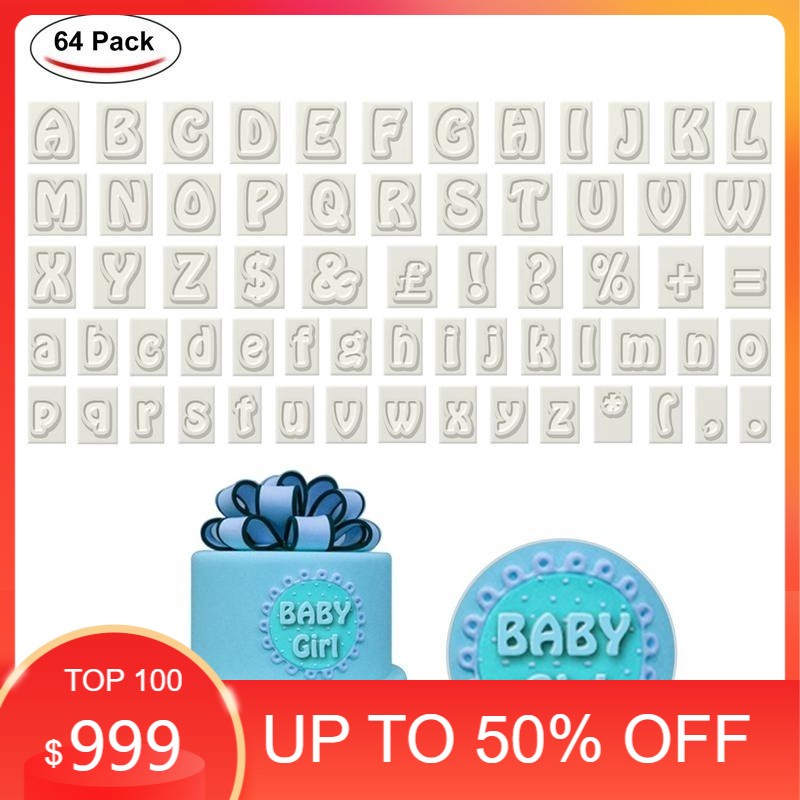 Jual ALPHABET BESAR KECIL 64Pcs Set Cetakan FONDANT STAMP Adonan Kue ...