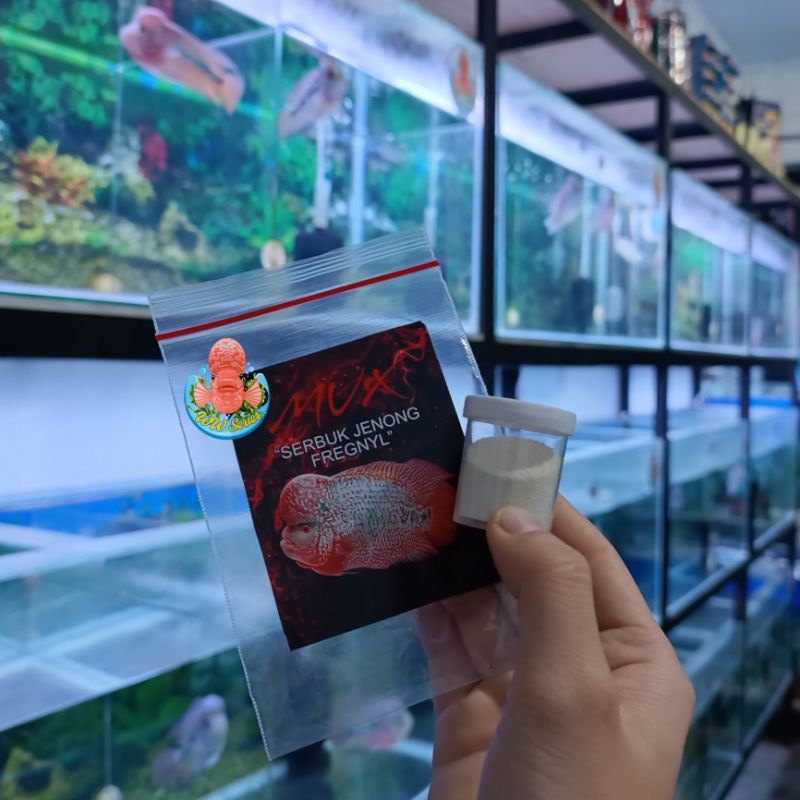 Jual Serbuk Jenong MVX Ikan Louhan Campur ke Udang Cabek Cacing Beku ...