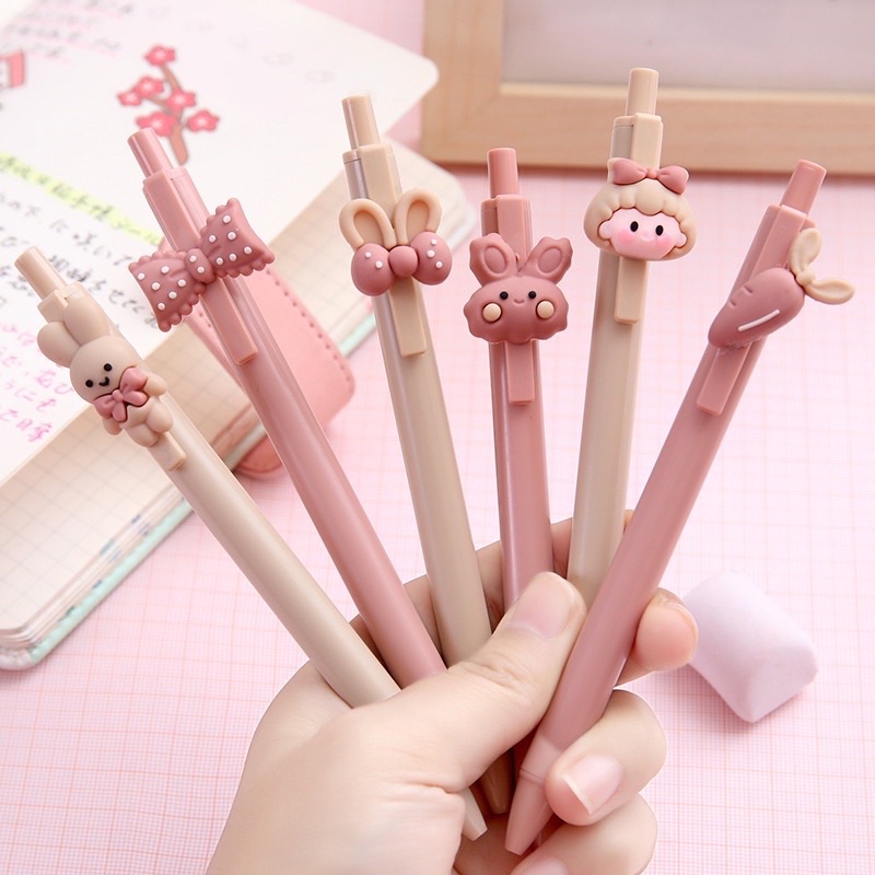 Jual bolpoin korea pastel pulpen motif kalem murah pink krem cream girl ...
