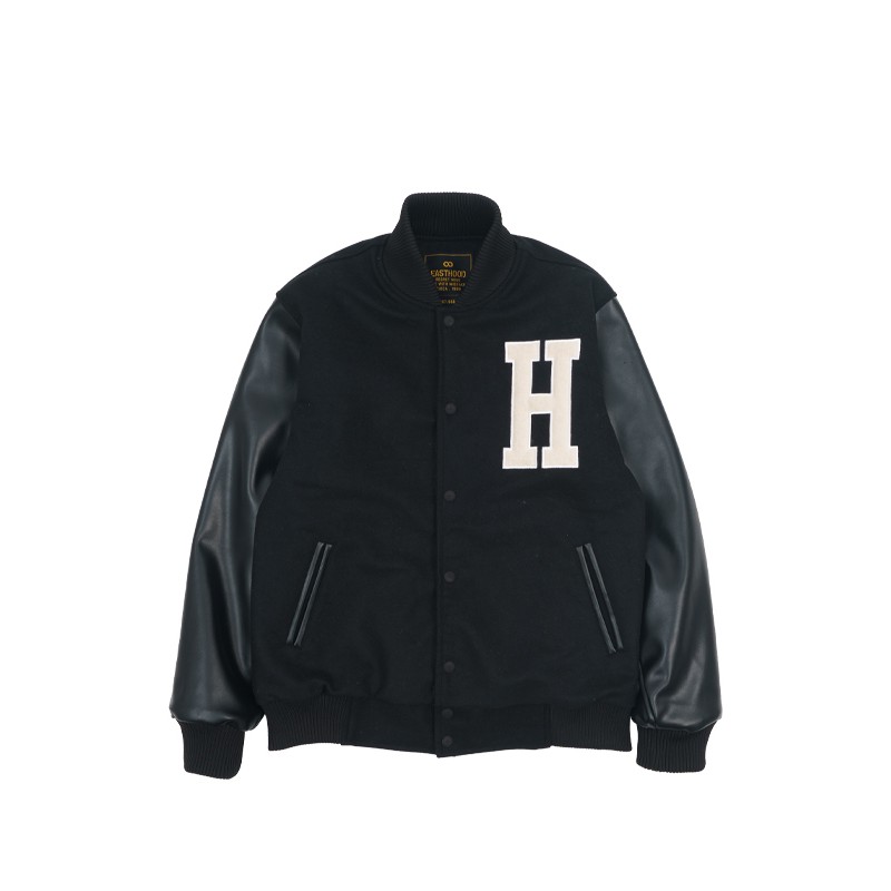 Jual Easthood Mayhem Jaket Varsity Lengan Panjang Hitam | Shopee Indonesia
