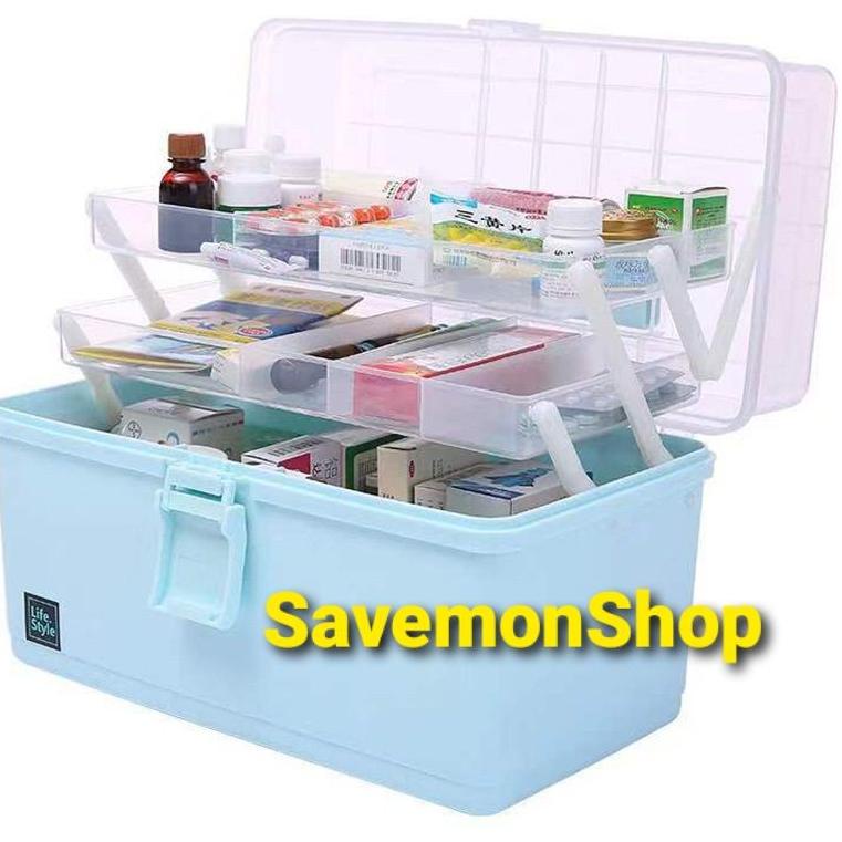 Jual (PROMO 9CA92) Kotak Obat P3K Susun 3 Portable Box Obat Sekat ...