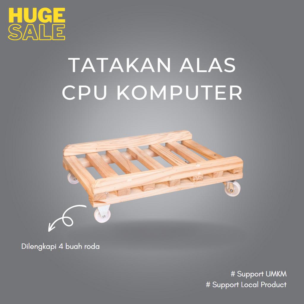 Jual TROLI DUDUKAN TATAKAN KAYU RODA ALAS CPU KOMPUTER PC | Shopee ...