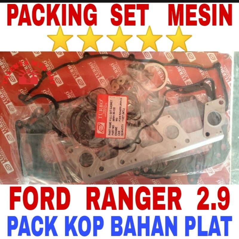 Jual PACKING FULL SET MESIN FORD RANGER 2.9 PACK KOP / HEAD BAHAN PLAT ...