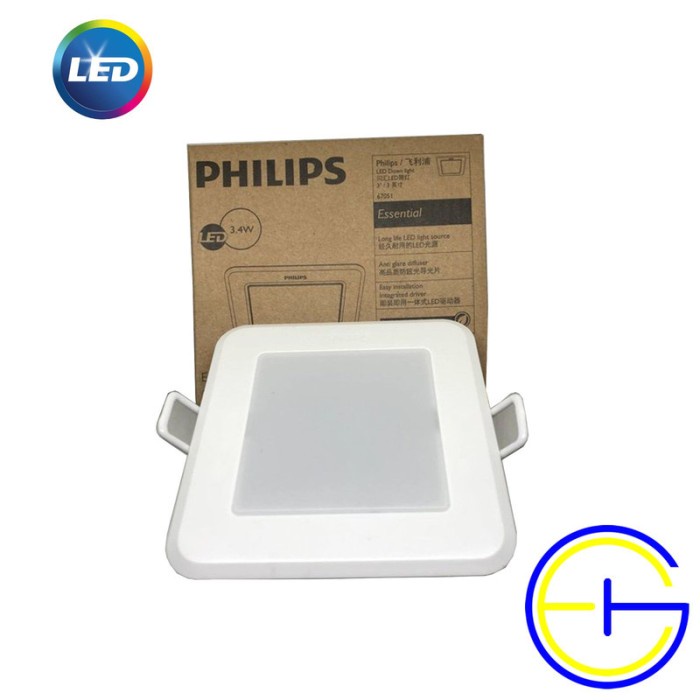 Jual 67051 3" 3.4W Philips LED Downlight Kotak | Shopee Indonesia