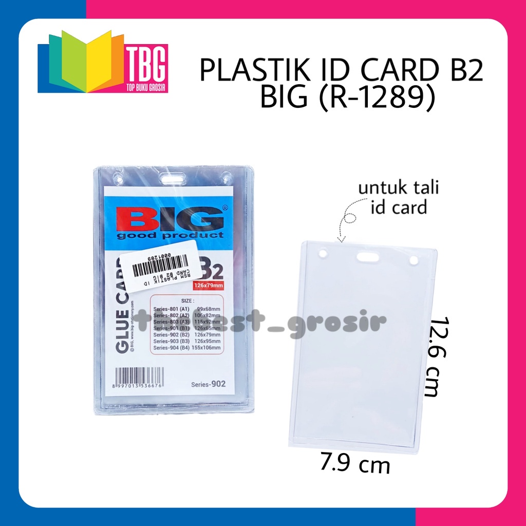 Jual 1 PACK (20 PCS) PLASTICK ID CARD A2-B2 BIG / ID CARD HOLDER ...
