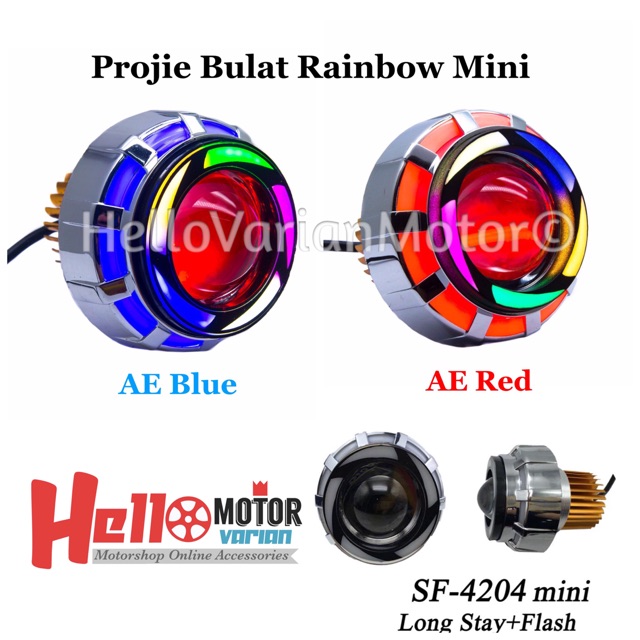 Jual Lampu LED Projie Mini 2.5 INCH Bulat Rainbow Flash DDP182 | Shopee ...