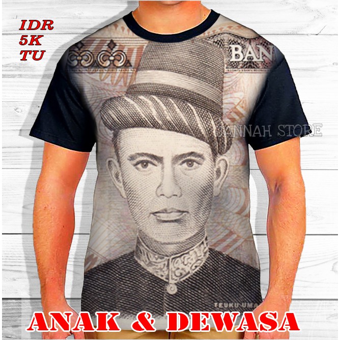 Jual Kaos Duit Goceng Gambar Uang Lima Ribu Teuku Umar Printing ...