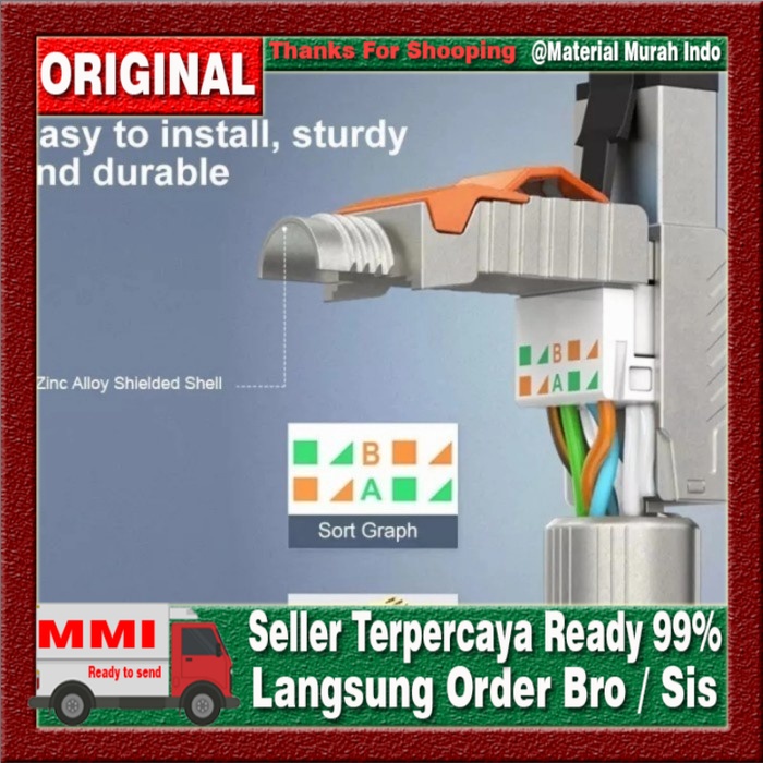 Jual connector konektor RJ-45 ftp stp network LAN cat8 cat7 cat6a ...