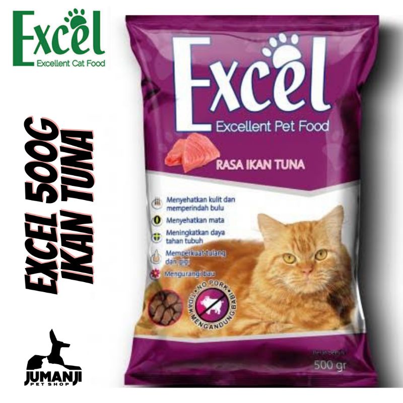 Jual EXCEL Rasa Ikan Tuna - Makanan Kucing Segala Usia 500gr (Bungkus ...