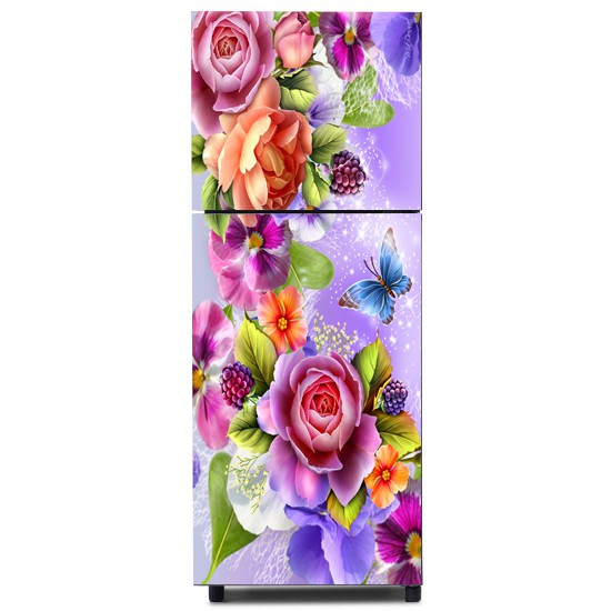 Jual Sticker kulkas 2 pintu motif bunga cantik | Shopee Indonesia