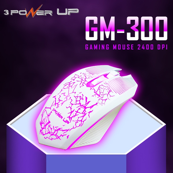 Jual Mouse Gaming Wired 3 Power Up GM-300 RGB Light - Garansi 1 Tahun ...