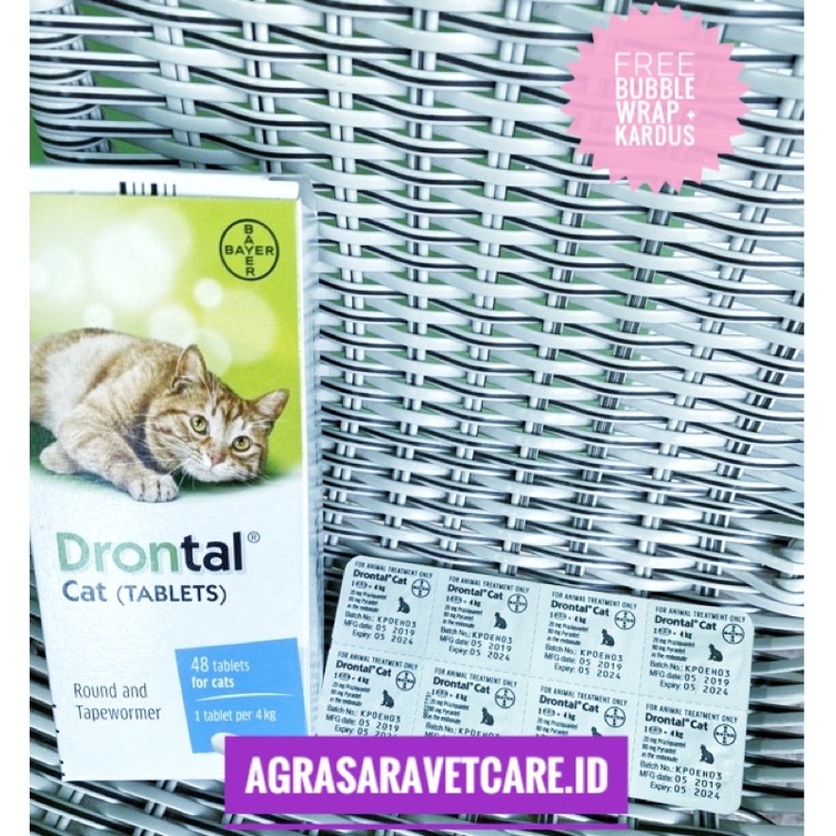 Jual Drontal cat 1 tablet - ORIGINAL ED 2026 (obat cacing kucing ...