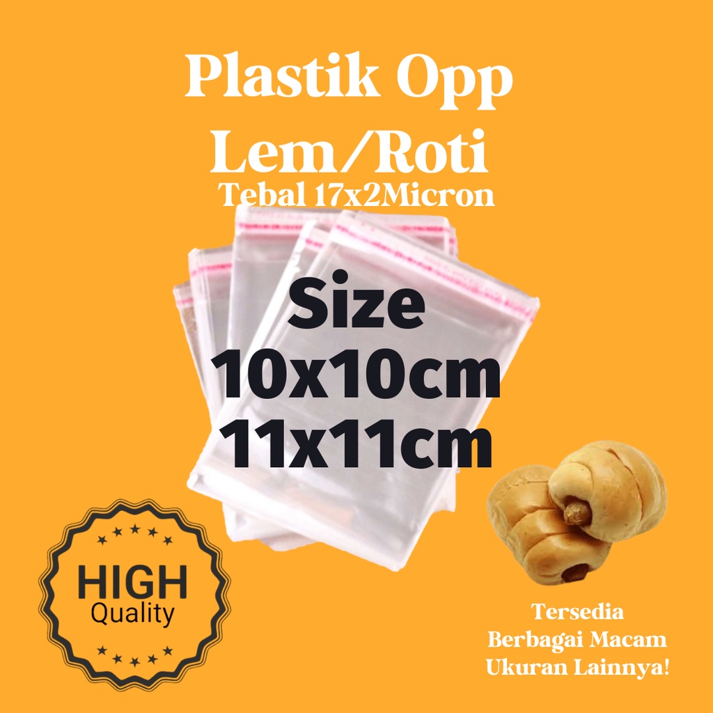 Jual (100Lbr) PLASTIK OPP Ukuran 10x10+3cm / 11x11+3cm(LEM) Plastik ...