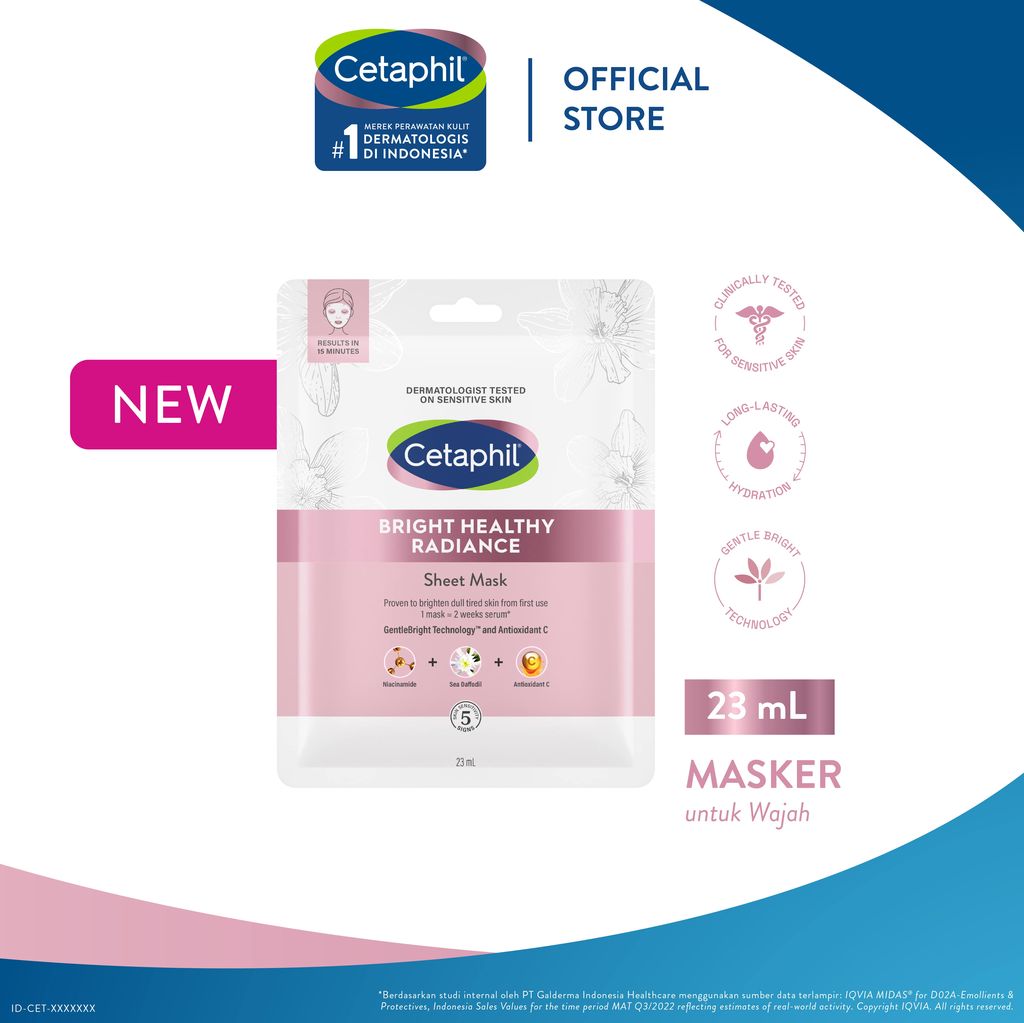Jual Cetaphil Bright Healthy Radiance Instant Radiance Mask x1 | Shopee ...