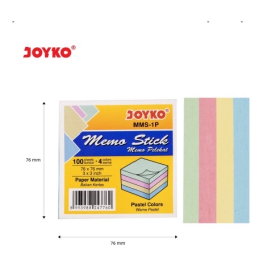 Jual MEMO STICK JOYKO MMS-1P / Sticky Notes Note Memo Tempel joyko ...