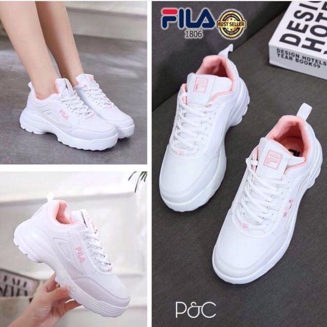 Jual ready filla warna putih,hitam,pink,putih pink terang,putih pink ...