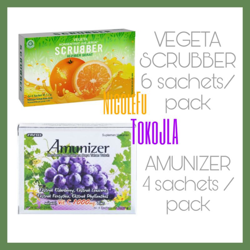 Jual VEGETA SCRUBBER Box (6sachet x 7.1gr) / AMUNIZER 4Sachet per pack ...
