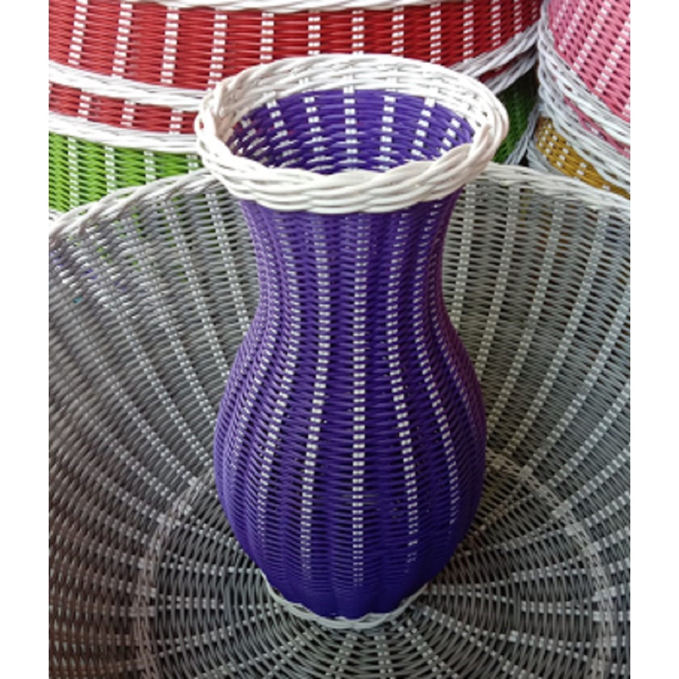 Jual Pot Vas Bunga Pot Guci minimalis vas Bunga rotan platik Pot Rumah ...