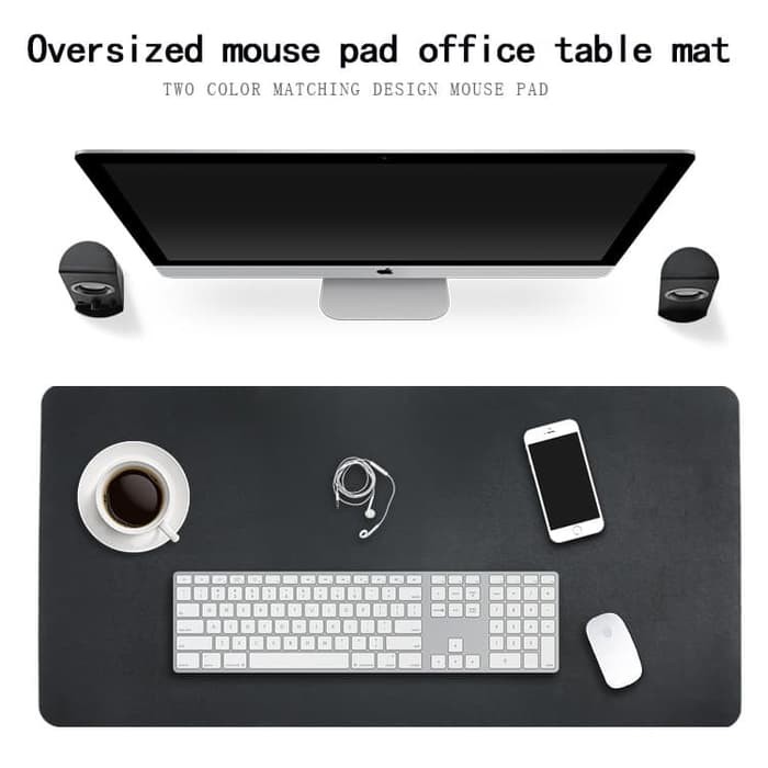 Jual Office Alas Mouse Pad Besar 40x80 Bahan Kulit Bolak Balik 2 Warna ...