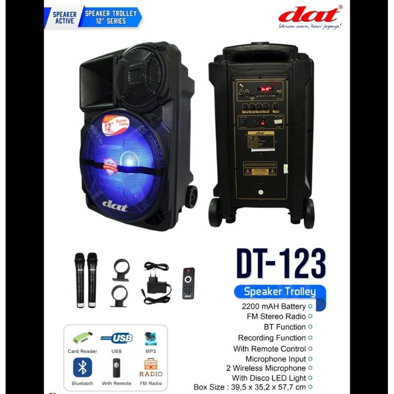 Jual SPEAKER PORTABLE DAT DT 123 12 INCH DAT DT123 ORIGINAL 12INCH ...