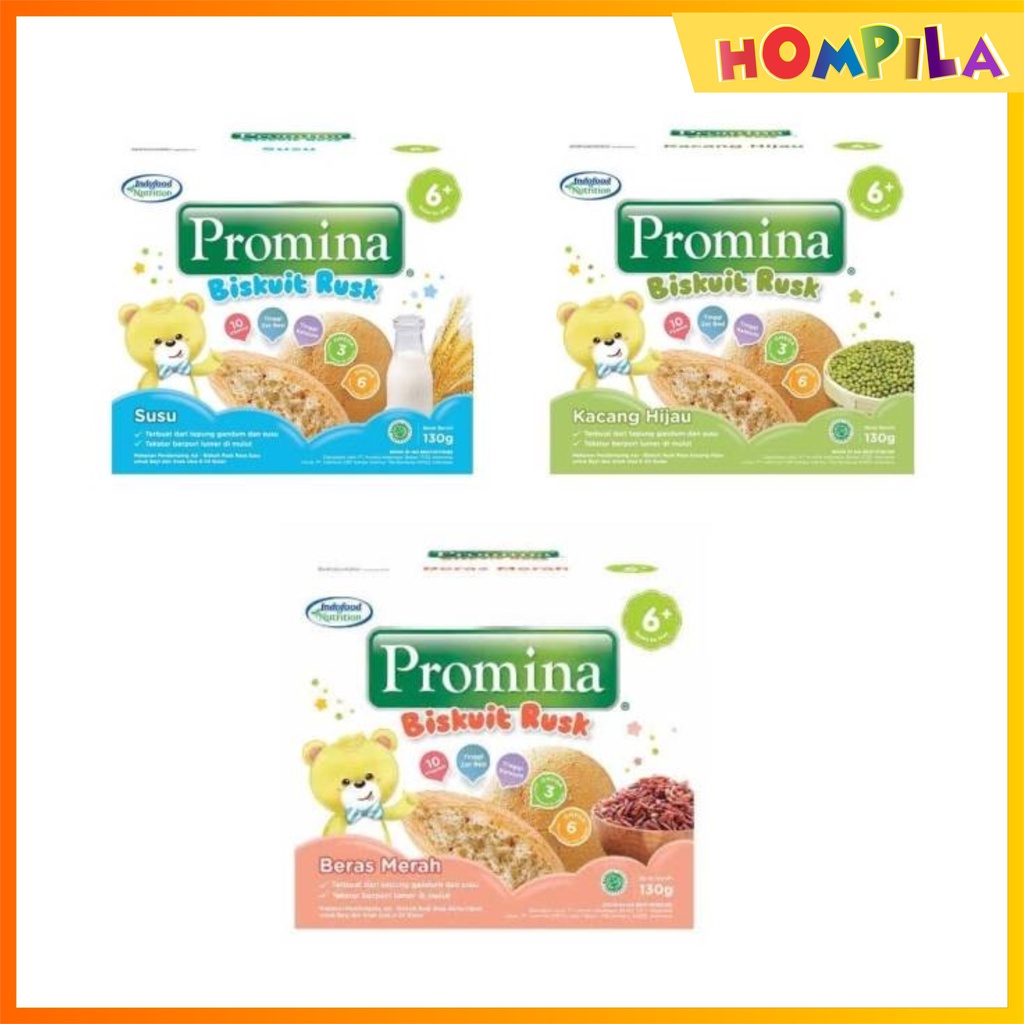 Jual HOMPILA PROMINA BISCUIT RUSK BERAS MERAH / KACANG HIJAU / SUSU ...
