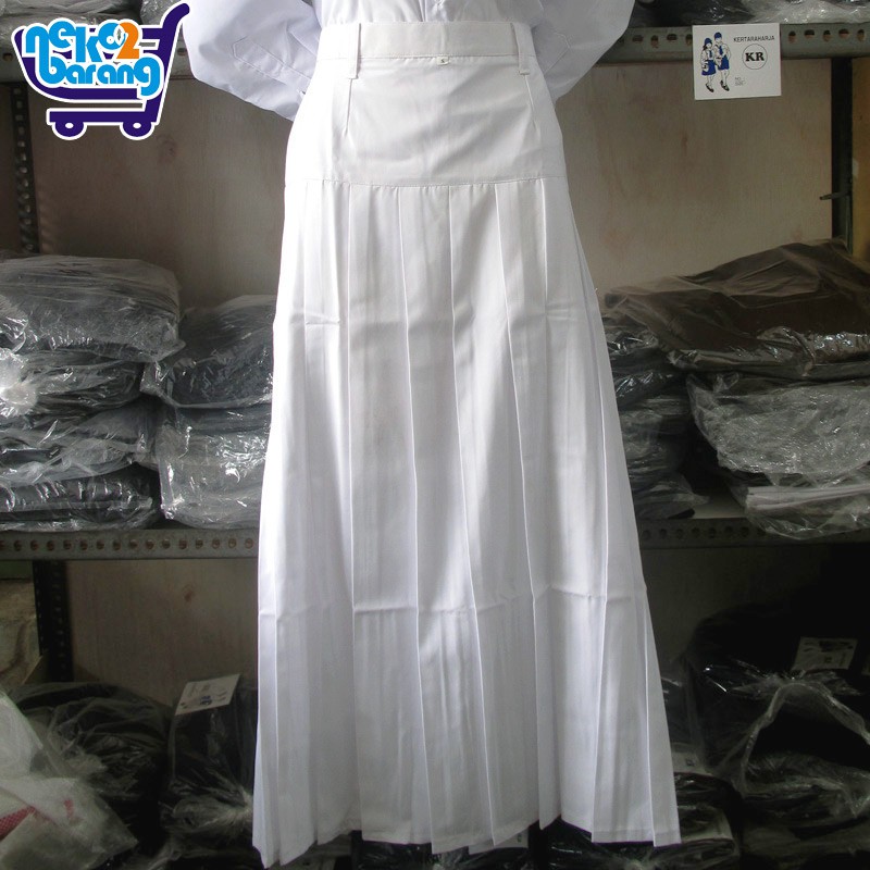 Jual Rok Panjang Rempel Bawah Pinggang Putih - Seragam SMP - Seragam SMA - Seragam Sekolah - Rok ...