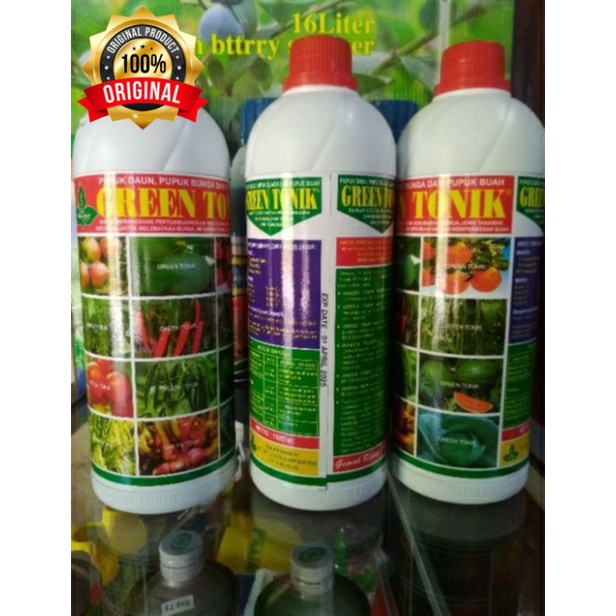 Jual PUPUK CAIR GREEN TONIK | Penyubur Daun, Bunga dan Buah | 1 LITER | Shopee Indonesia