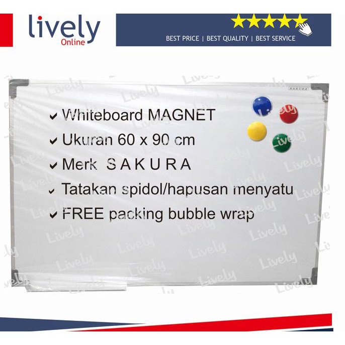 Jual WhiteBoard SAKURA magnet papan tulis white board 60x90 | Shopee ...