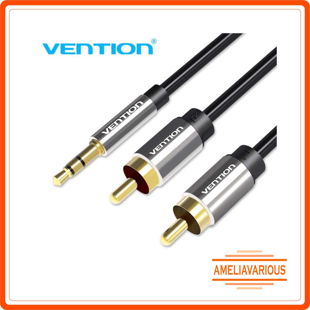 Jual Kabel Audio Aux Line In 3.5mm Male ke 2 RCA Male HiFi Laptop PC Tablet Smartphone | Shopee ...